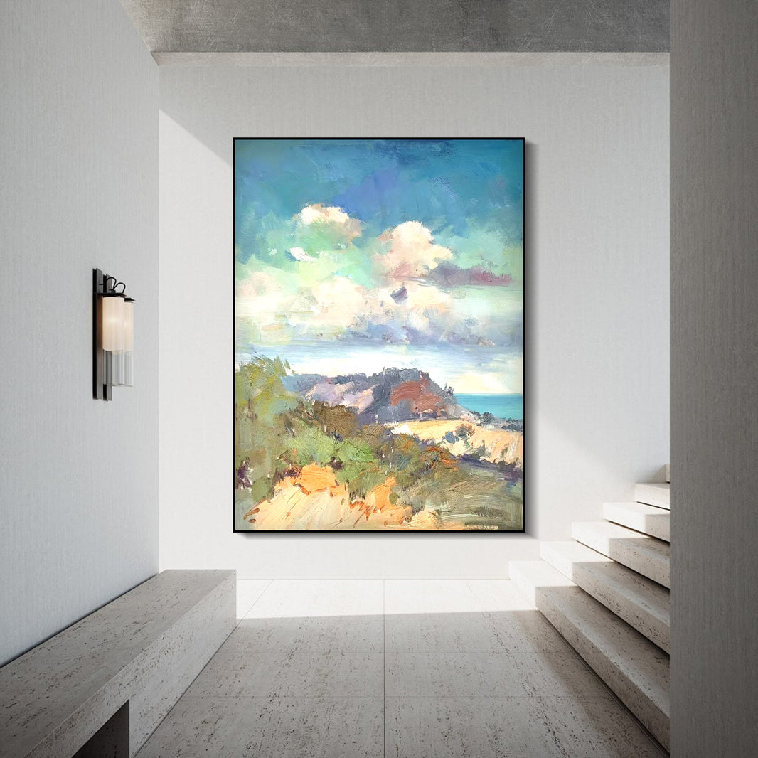 Horizontal Painting | Hand-Painted Canvas | Abstract Wall Art – EKM Art ...