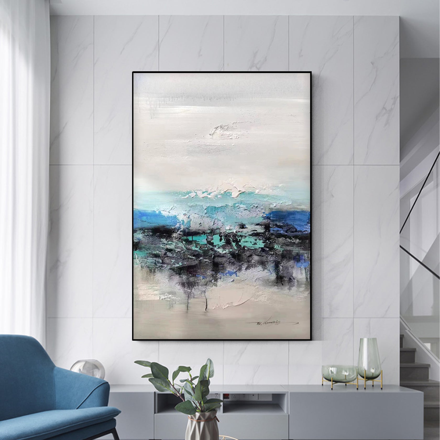 Enchanting Forest Point Abstract Painting – EKM Art Studio